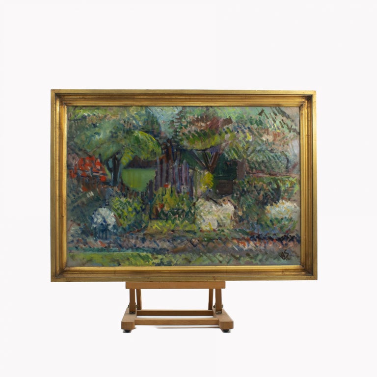 William Scharff, Study of Garden, Oil on Canvas For Sale at 1stDibs