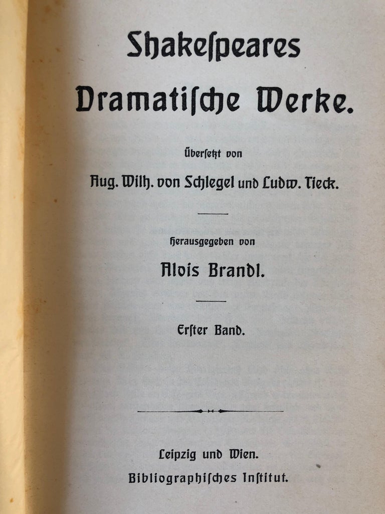 William Shakespeare Dramatic Works, Complete 10 Volumes, Leipzig and ...