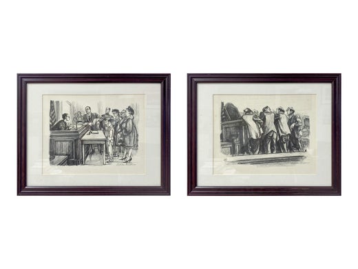 William Sharp - William Sharp Court Room Scene Lithograph, Signed and ...