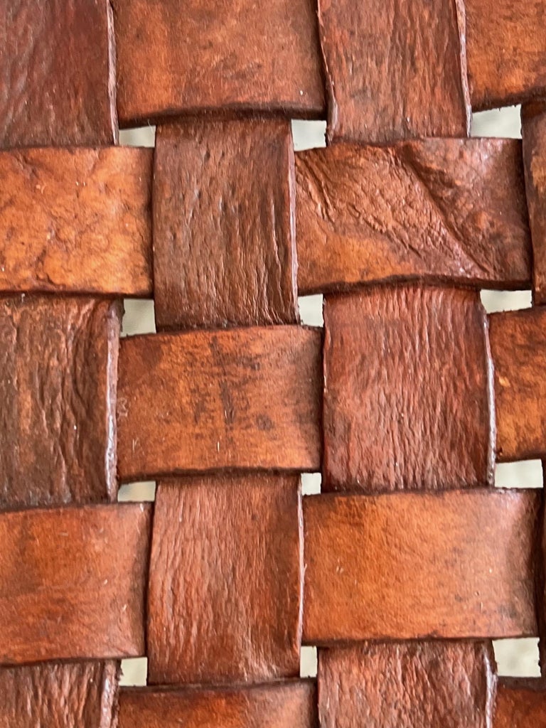 William Sheppee Folding Iron and Leather Stool at 1stDibs