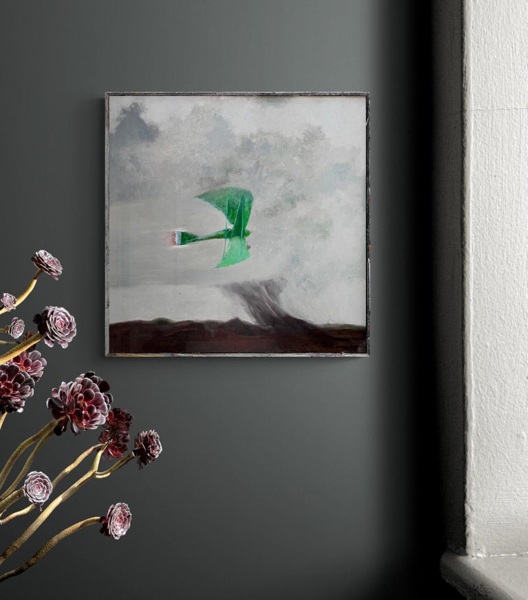 William Shields - 1970s "Biplane" Dreamy Oil Painting Award Winning ...