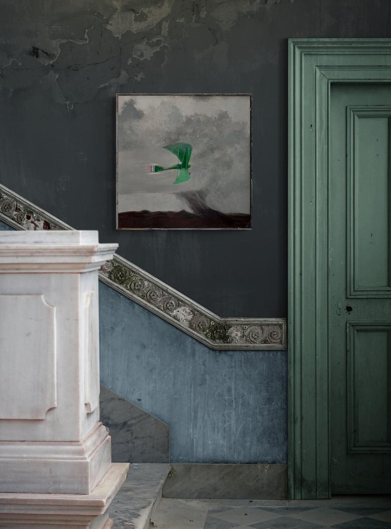 William Shields - 1970s "Biplane" Dreamy Oil Painting Award Winning ...