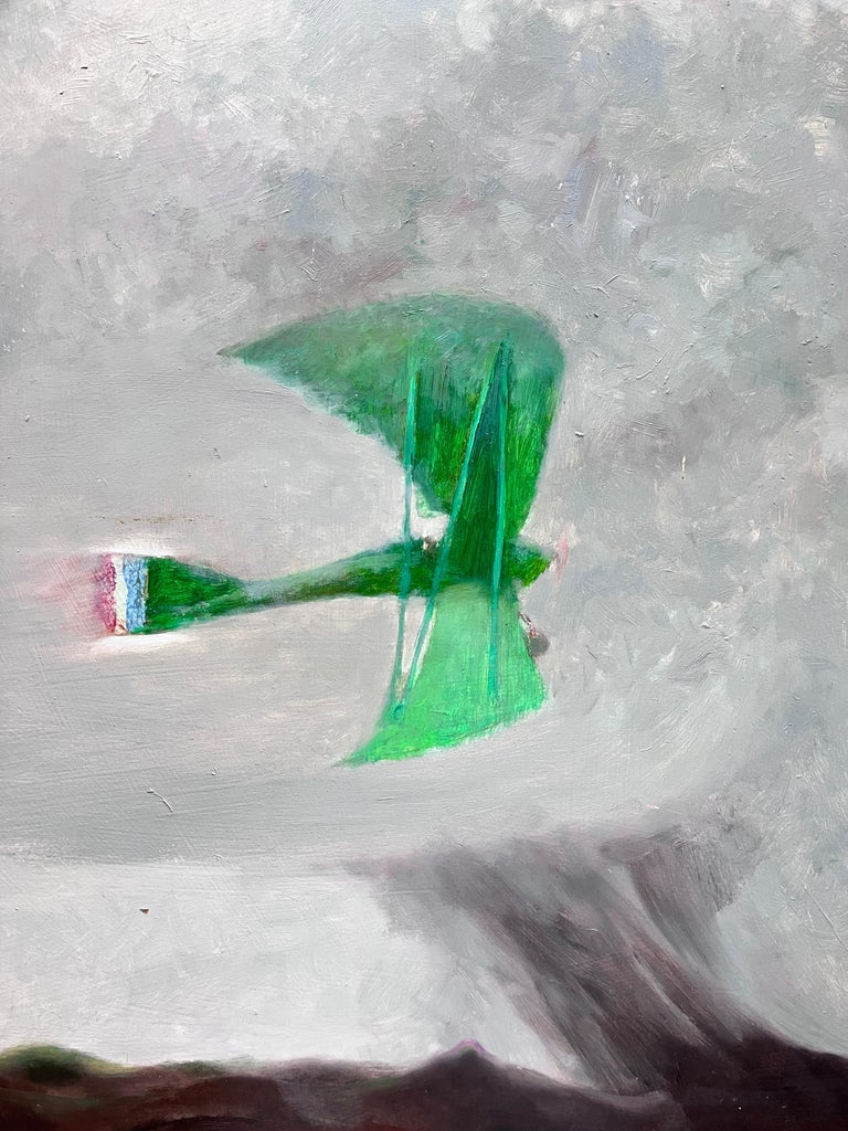 William Shields - 1970s "Biplane" Dreamy Oil Painting Award Winning ...