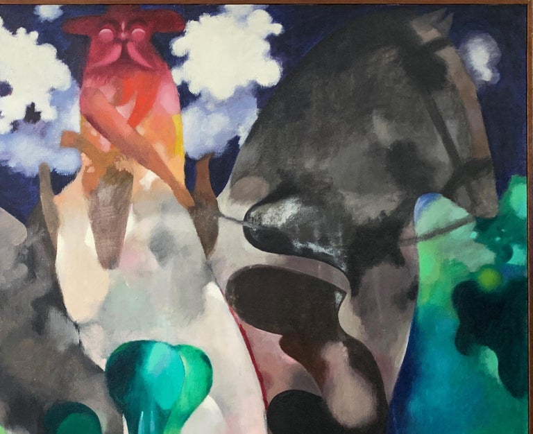 William Shields - 1988 "Utopia" Abstract Oil Painting on Canvas ...