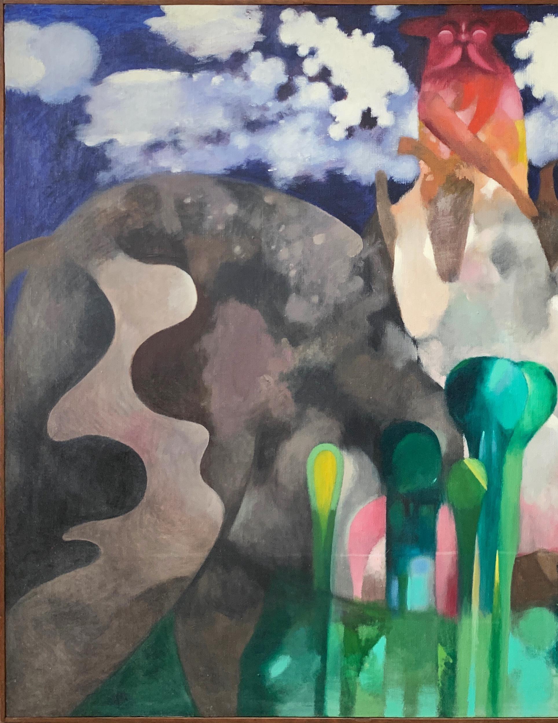 William Shields - 1988 "Utopia" Abstract Oil Painting on Canvas ...