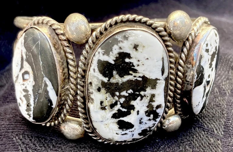 William Singer White Buffalo Turquoise Sterling Silver Cuff at 1stDibs