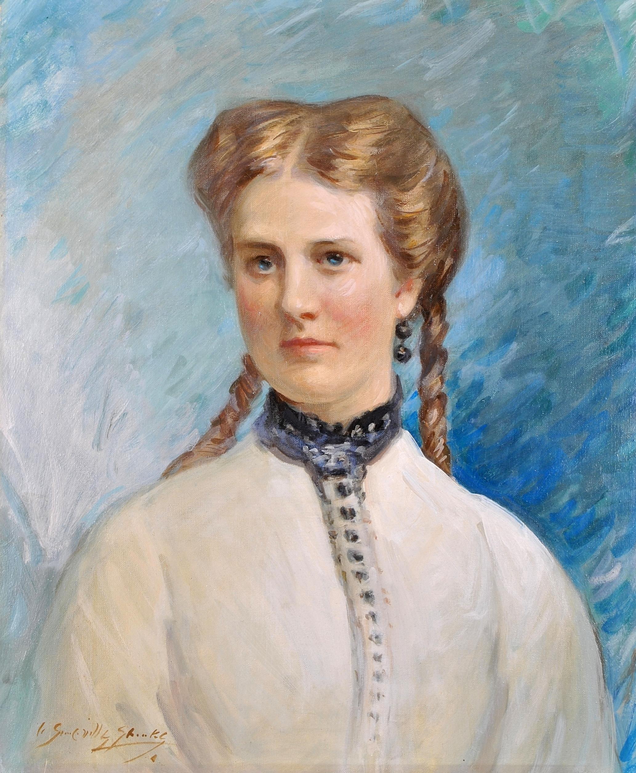 William Somerville Shanks - Retrato de una joven dama - Pintura antigua ...