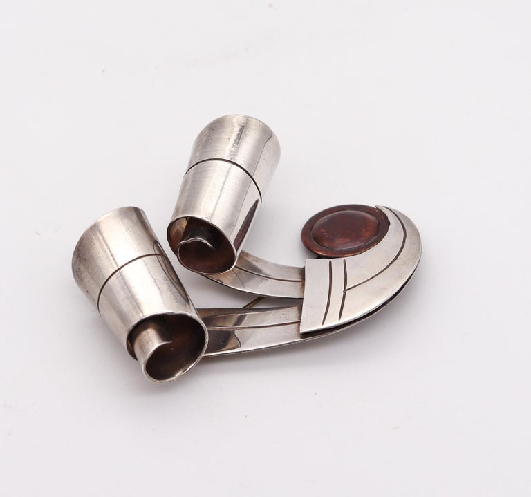 William Spratling 1940 Taxco Deco Retro Pendant Brooch .925 Sterling ...