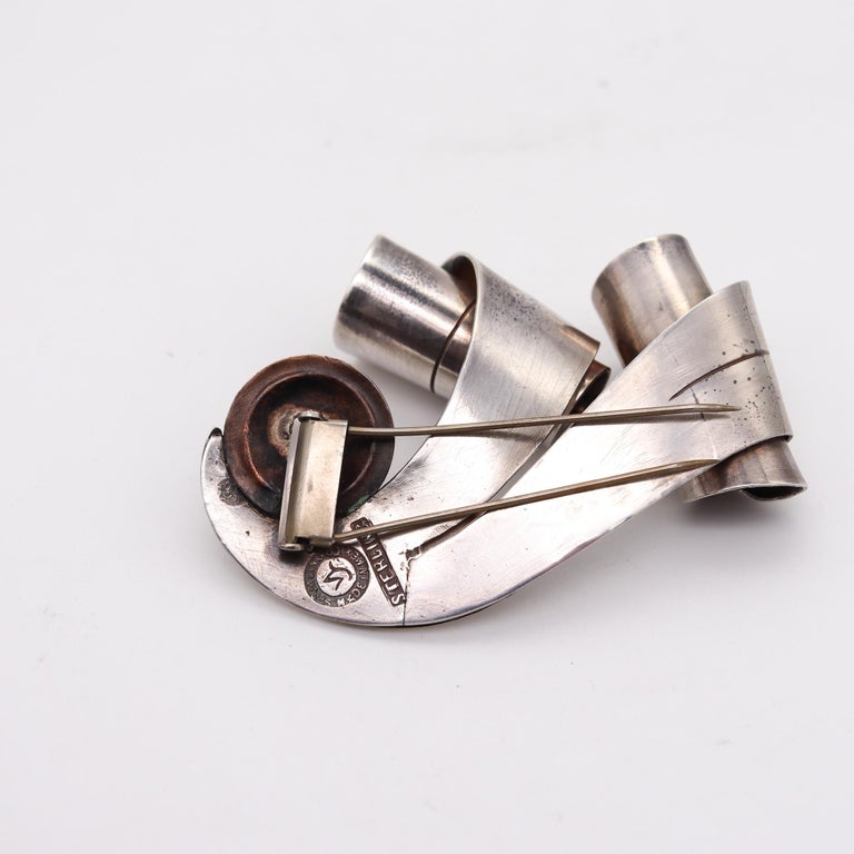 William Spratling 1940 Taxco Deco Retro Pendant Brooch .925 Sterling ...