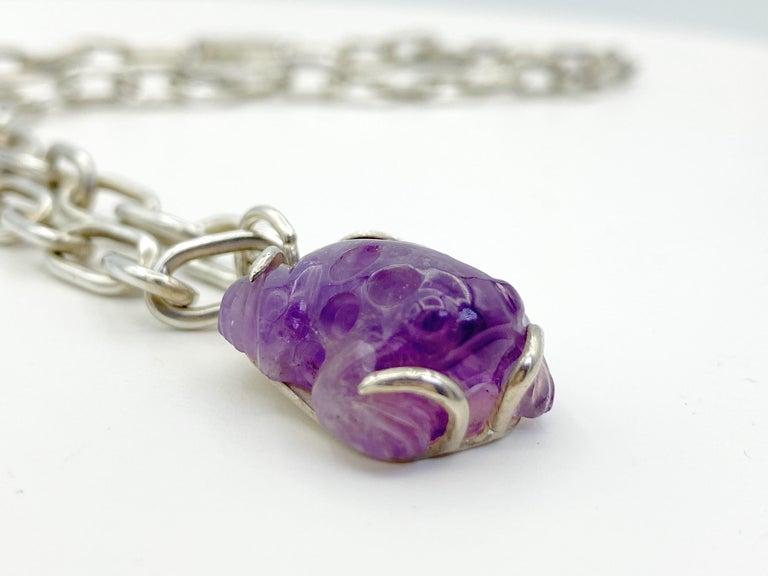 William Spratling Amethyst Frog Taxco Silver Mexico Pendant Chain ...