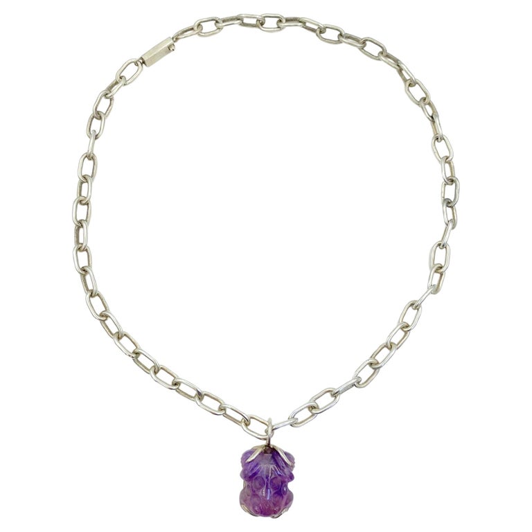 William Spratling Amethyst Frog Taxco Silver Mexico Pendant Chain ...