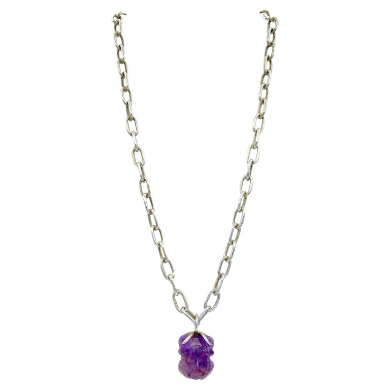 William Spratling Amethyst Frog Taxco Silver Mexico Pendant Chain ...