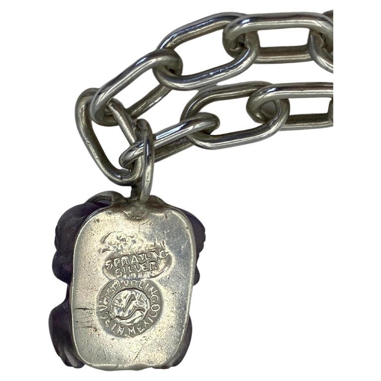 William Spratling Amethyst Frog Taxco Silver Mexico Pendant Chain ...