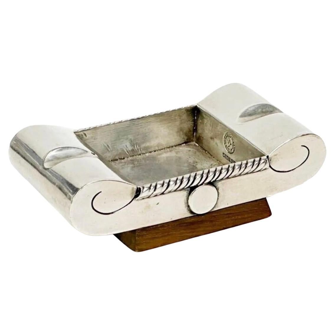 William Spratling Ash-Tray, Sterling Silver with Wood Base, 1940's For ...