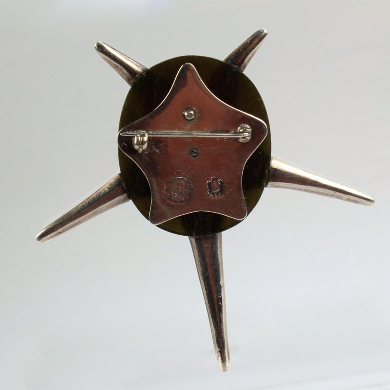 William Spratling Mexican Modernist Sterling Silver and Gemstone 'Conch ...