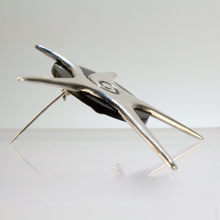 William Spratling Mexican Modernist Sterling Silver and Gemstone 'Conch ...