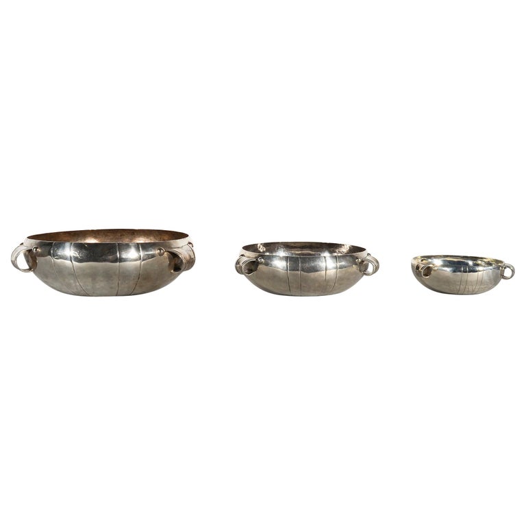 William Spratling Set of 3 Graduated Sterling Silver Bowls For Sale at ...