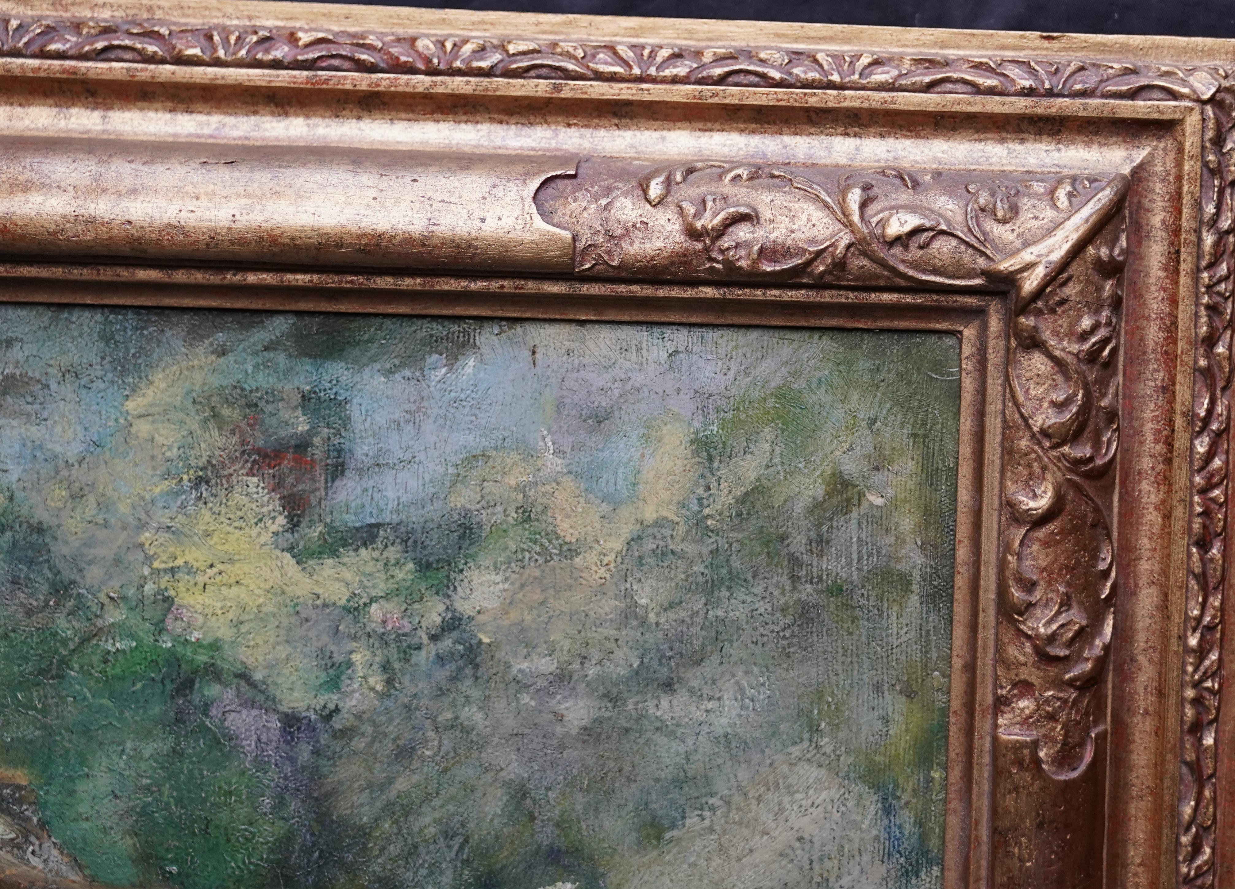 Portrait of a Girl with a Puppy - Scottish Edwardian art portrait oil ...