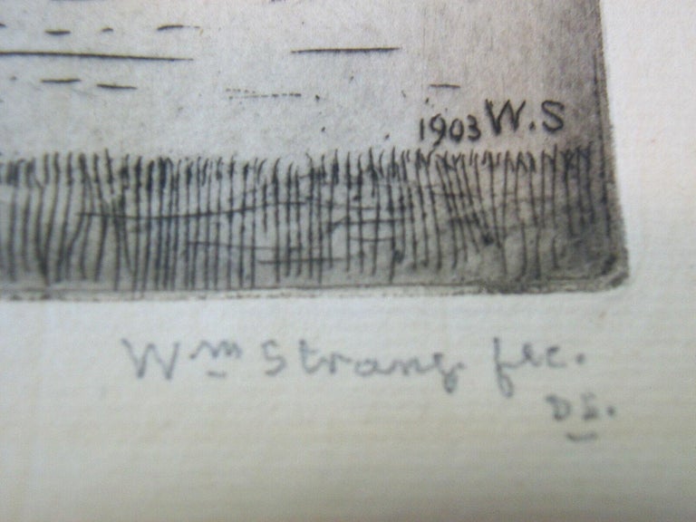 William Strang, "The Flower Seller", Framed Engraving, England, Circa ...