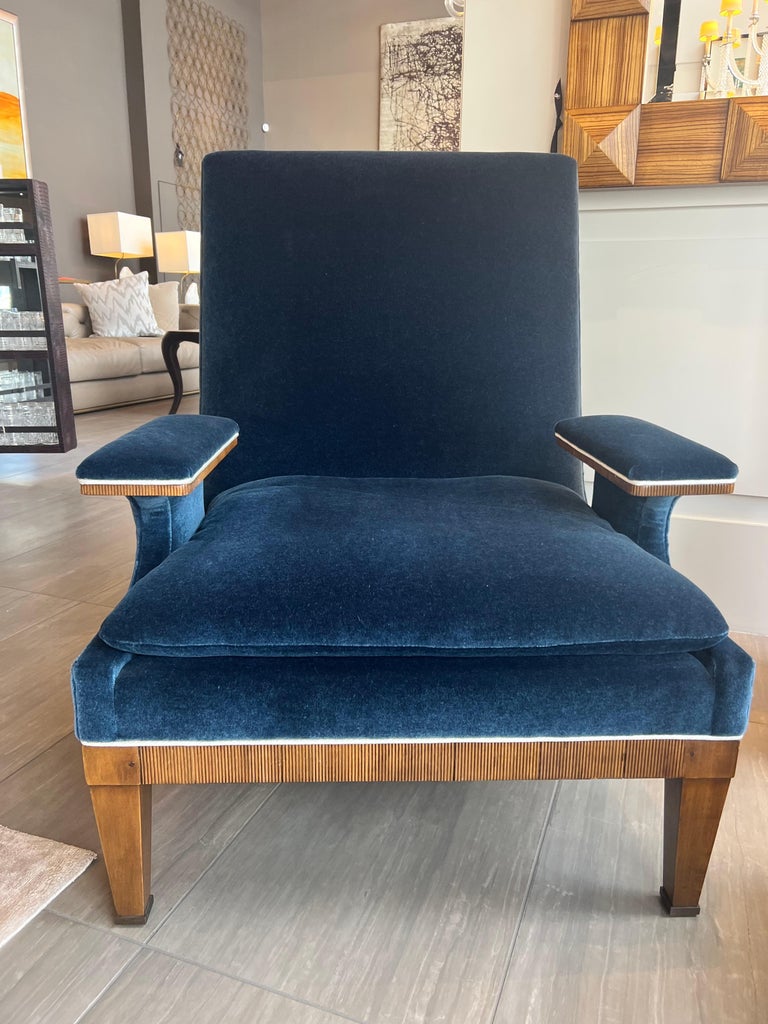 William Switzer, Andre Arbus, Jules Verne Mohair Velvet Club Chairs For ...