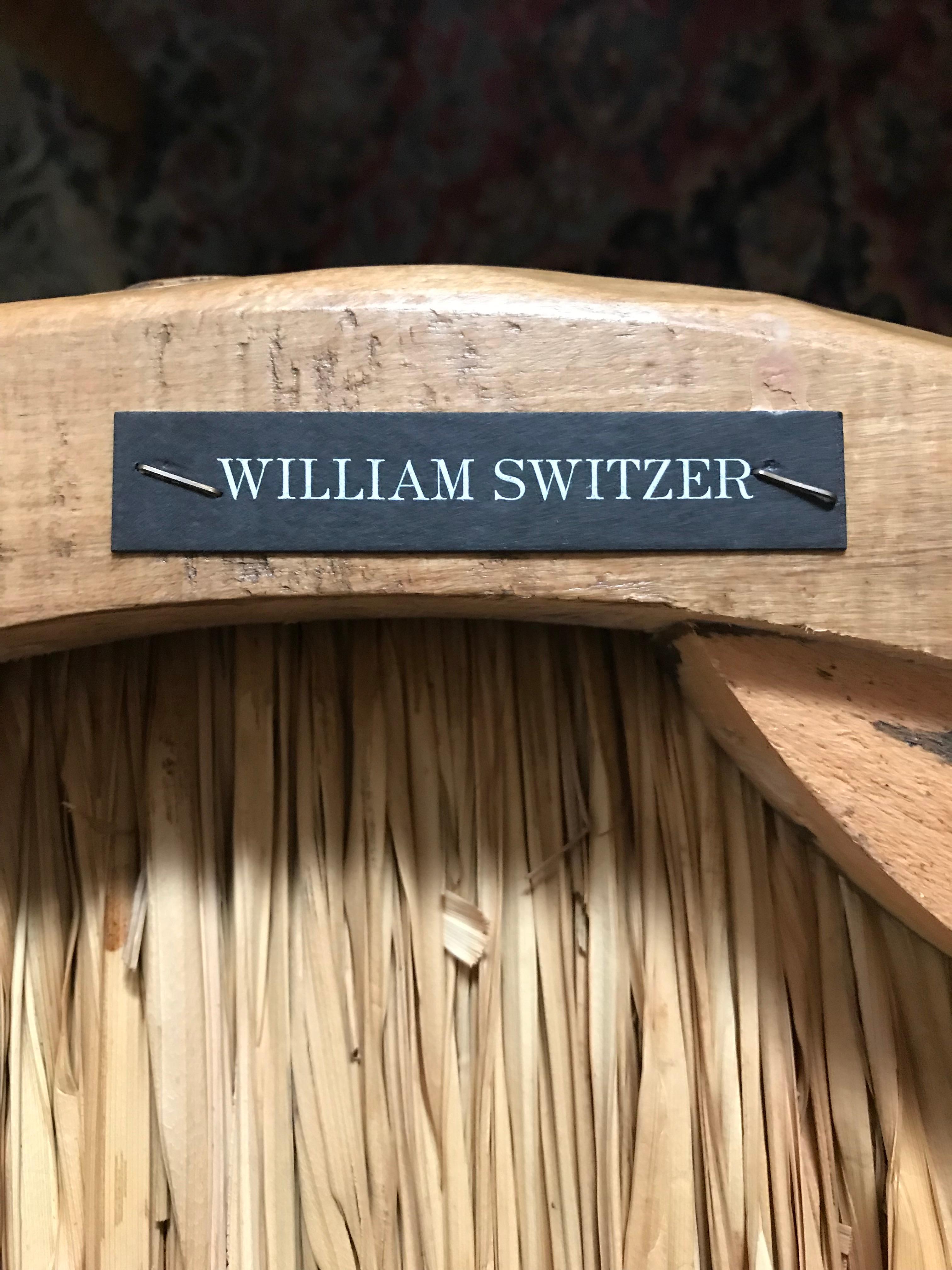 William Switzer Faux Bois Cane and Rush Seat Armchairs at 1stDibs