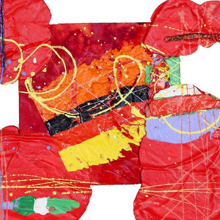 William Taggart - Red, Colorful Abstract Wall Sculpture For Sale at 1stDibs