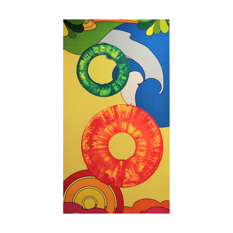 William Topher - "Circles Green and Red" Contemporary Abstract Colorful ...