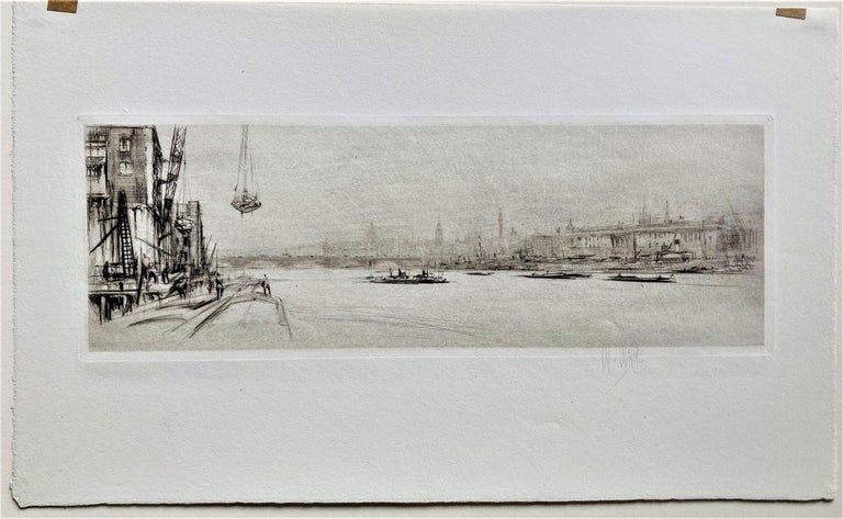 William Walcot R. E. Hon. R. I. B. A. - Loading Barges on the Thames ...