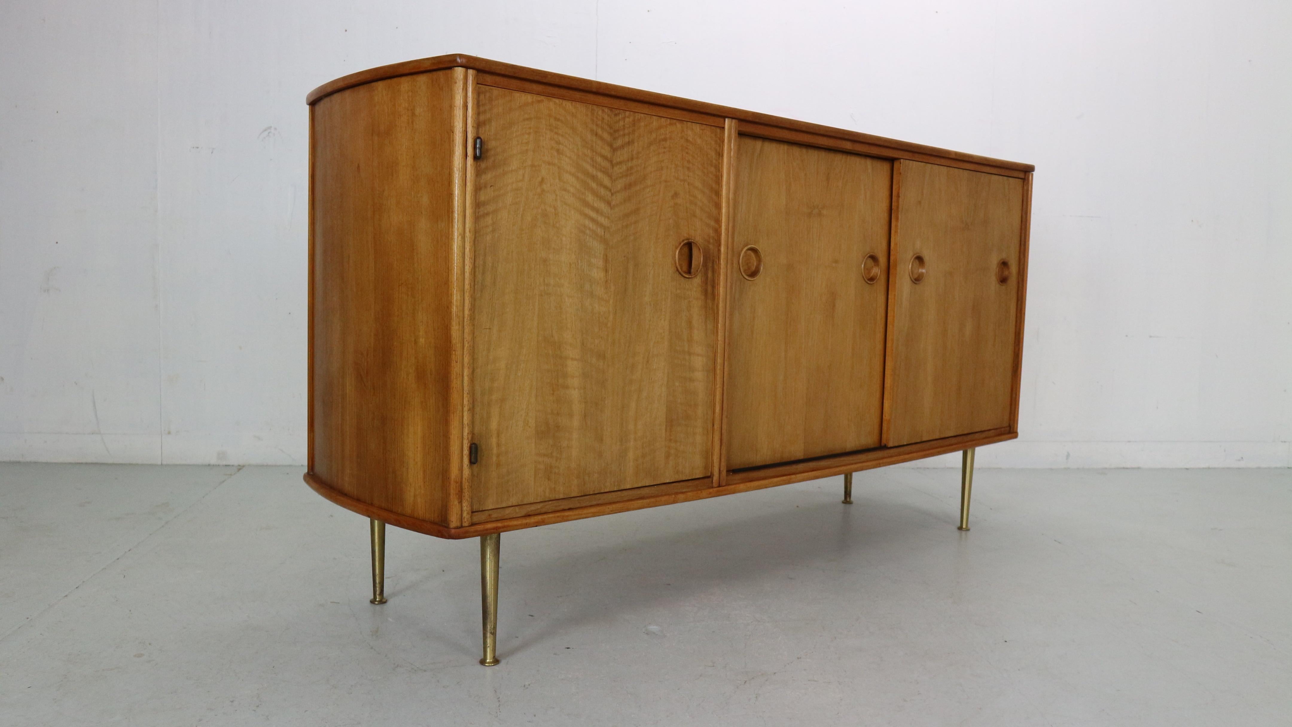 William Watting Wallnut and Brass Sideboard for Fristho, 1955 Denmark ...
