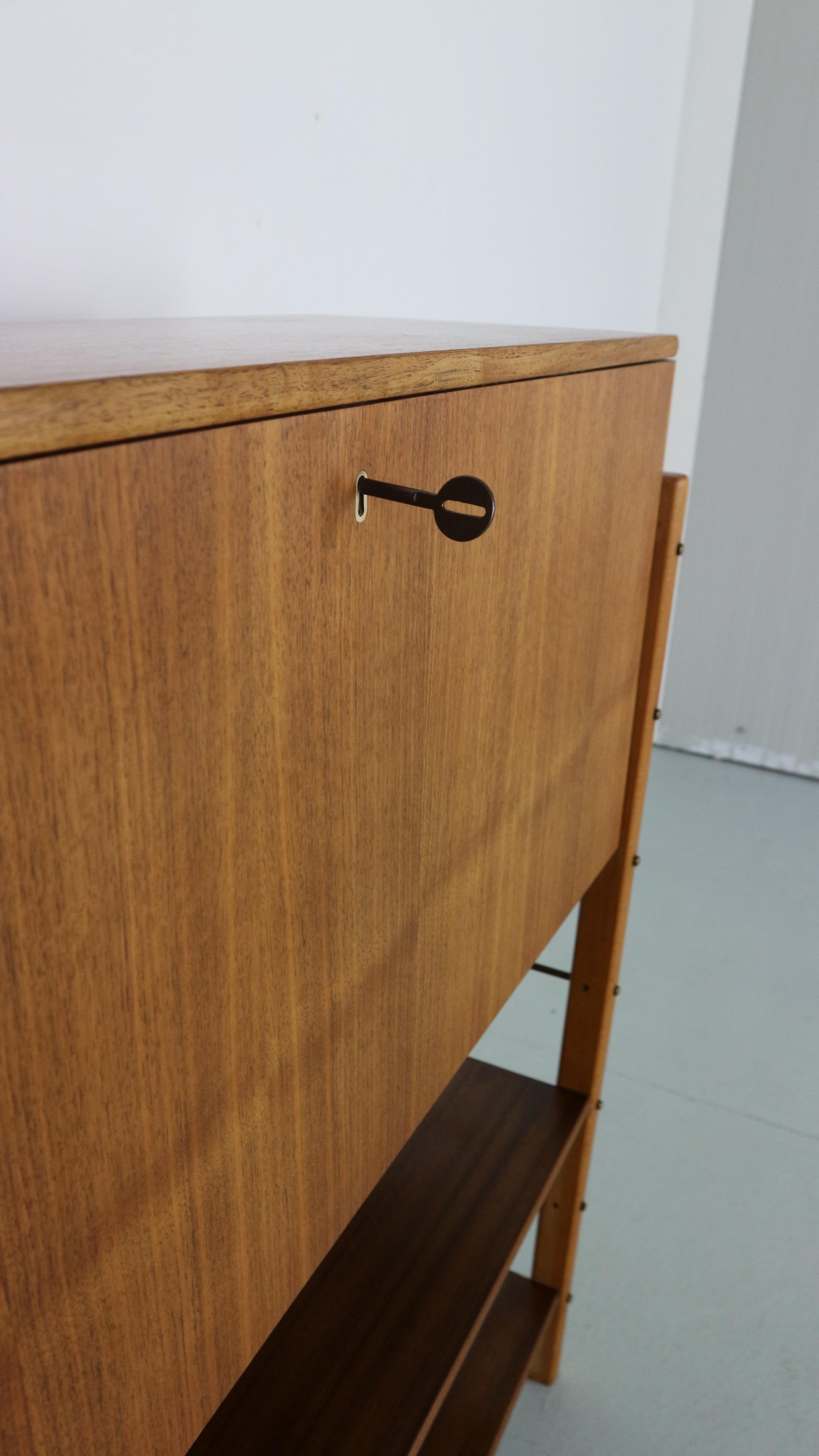 William Watting Walnut Wall System/ Cabinet For Fristho Franeker, 1950s ...