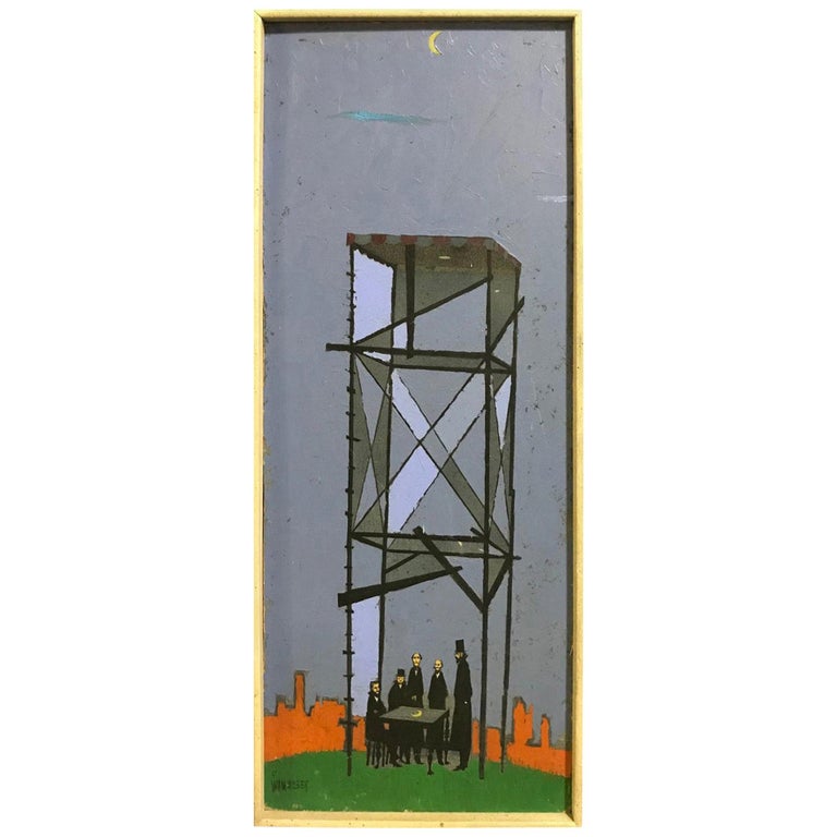 William Webber Signed Original Midcentury Oil Painting "Camera Obscura ...