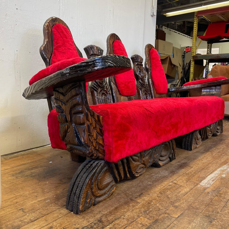 William Westenhaver for Witco Three Seat Tiki Sofa For Sale at 1stDibs