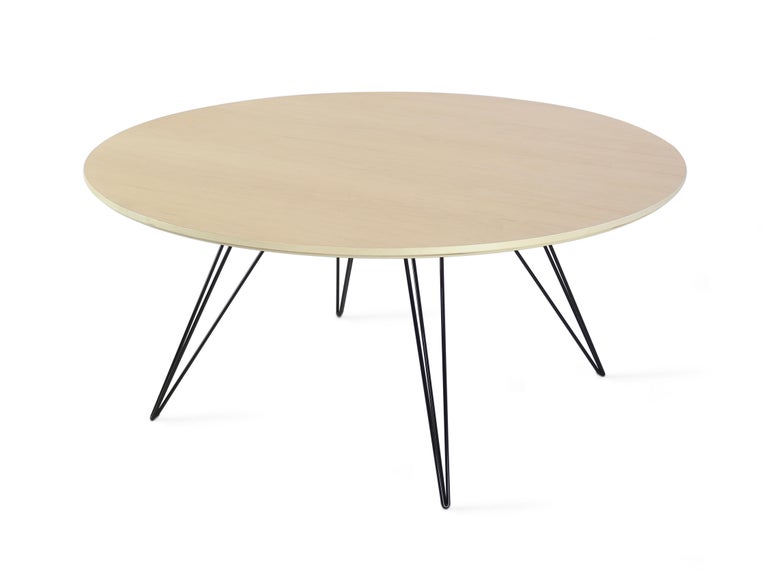 Williams Hairpin Coffee Table Round Maple Black For Sale at 1stDibs ...