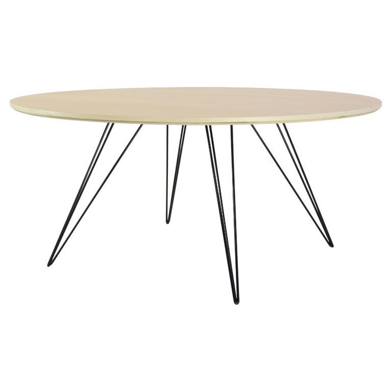 Williams Hairpin Coffee Table Round Maple Black For Sale at 1stDibs ...