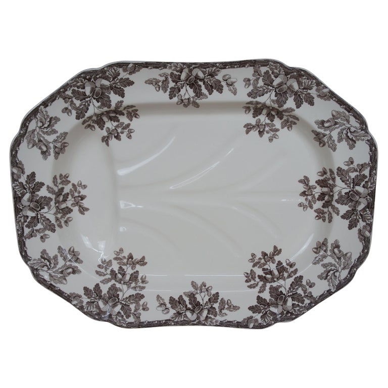 Williams Sonoma Spode Manor Brown Arorn Thanksgiving Turkey Serving ...