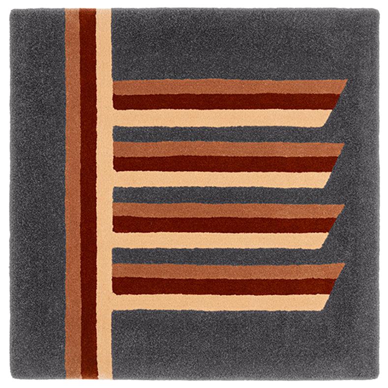 "Alder" Brown, Grey, Beige Wool Tree Alphabet Carpet or Tapestry by ...