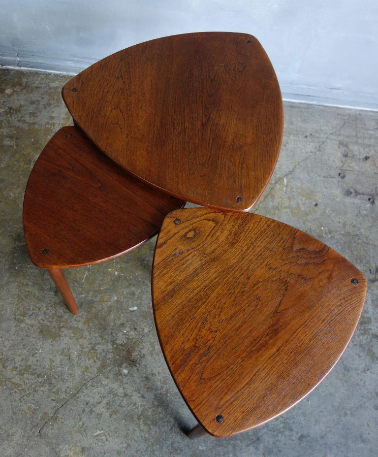 Willy Beck Danish Modern Teak Nesting Tables at 1stDibs
