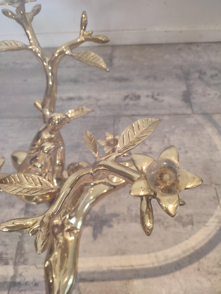 "Willy Daro" Brass and Glass Tree Coffee Table, Belgium at 1stDibs