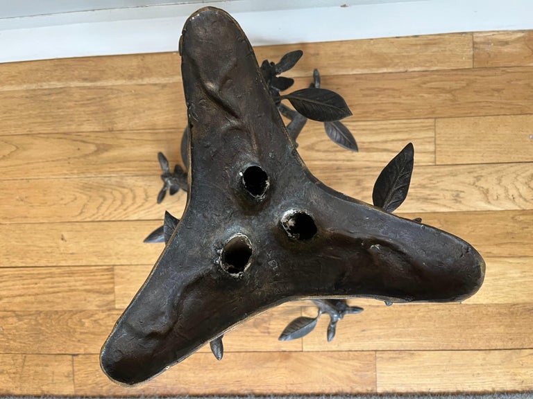 Willy Daro Brass and Glass Tree and Bird Sculptural End Table For Sale ...