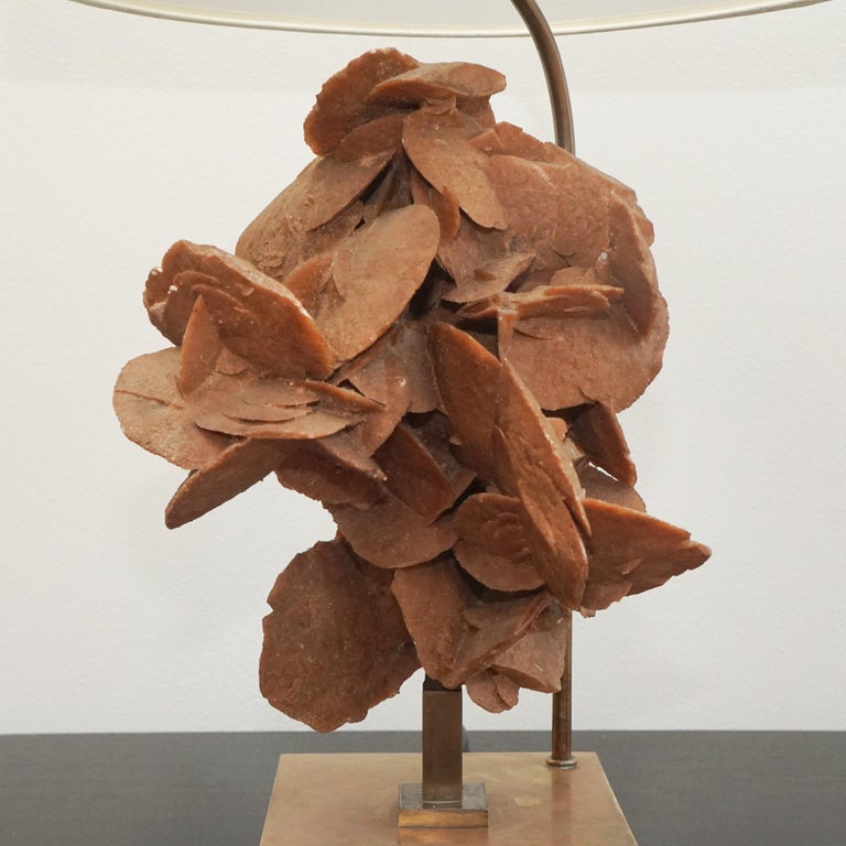 Willy Daro Sandstone and Brass Table Lamp For Sale at 1stDibs