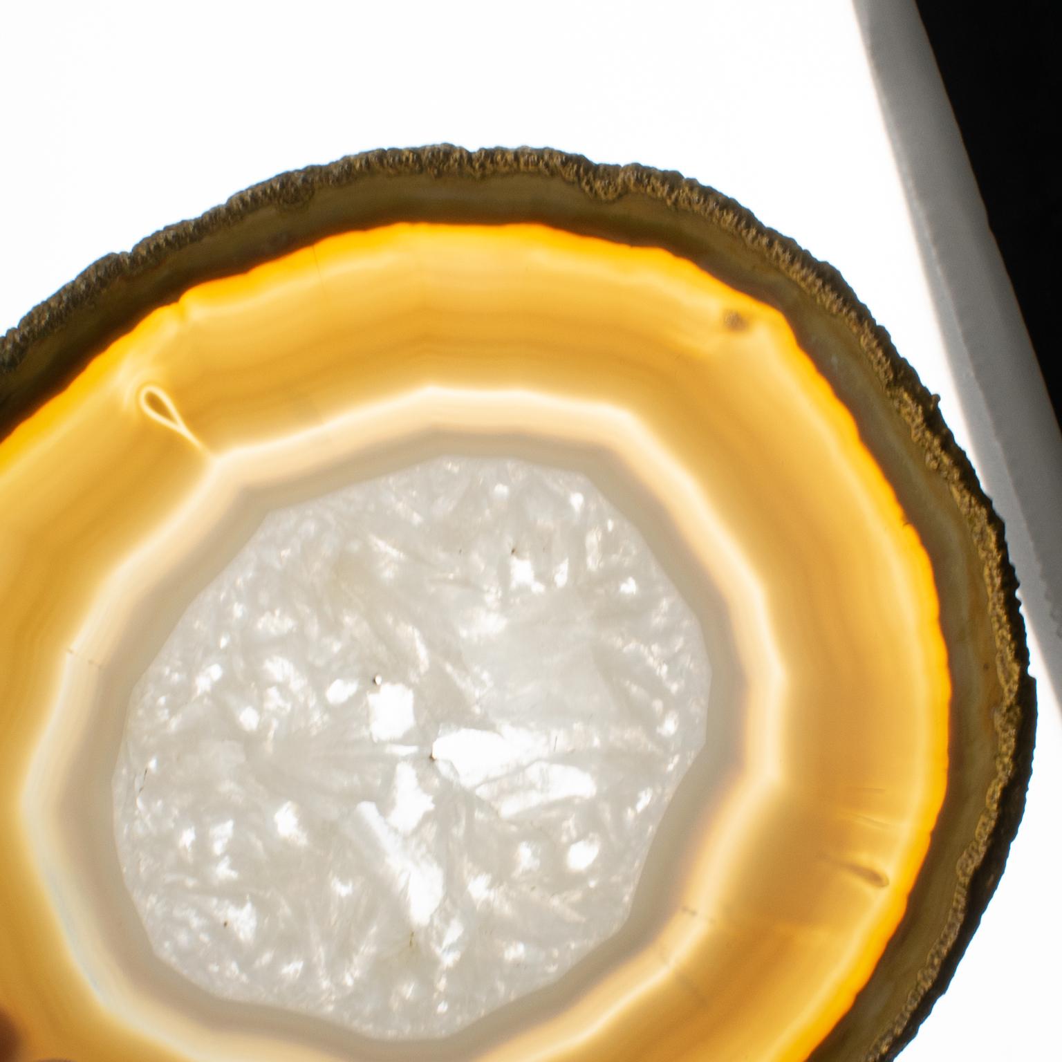 Willy Daro Natural Agate Stone and Bronze Bowl, Vide Poche, Catchall, Desk Tidy For Sale at ...