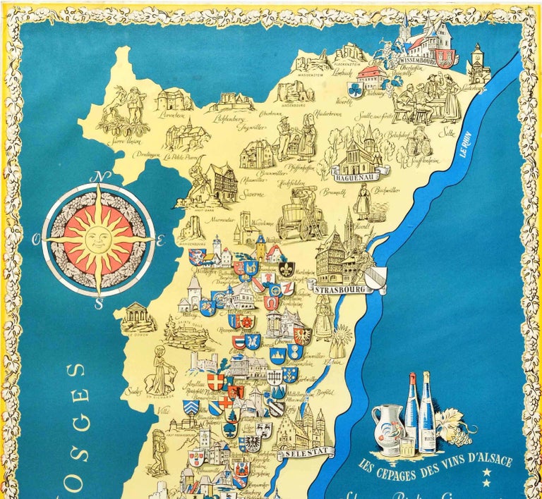 Willy Fischer - Original Vintage Poster Les Vignobles d'Alsace ...