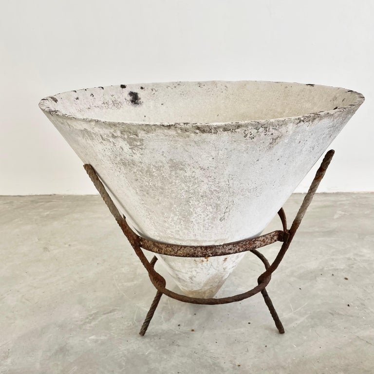 Willy Guhl Concrete Cone Planter on Iron Stand, 1960s Switzerland For ...