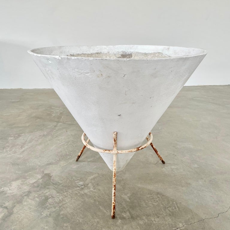 Willy Guhl Concrete Cone Planter on Iron Stand at 1stDibs