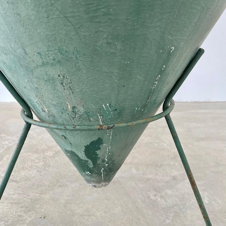 Willy Guhl Concrete Cone Planter on Iron Stand For Sale at 1stDibs