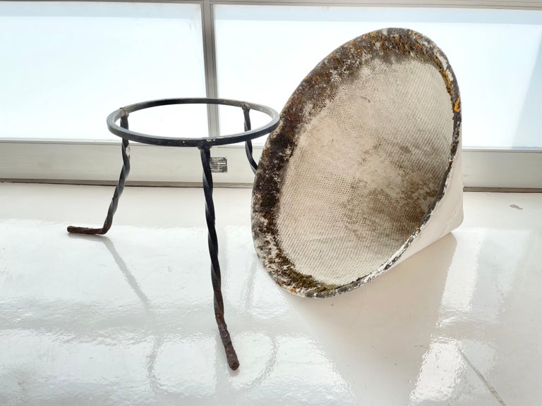 Willy Guhl Concrete Cone Planter on Iron Stand at 1stDibs
