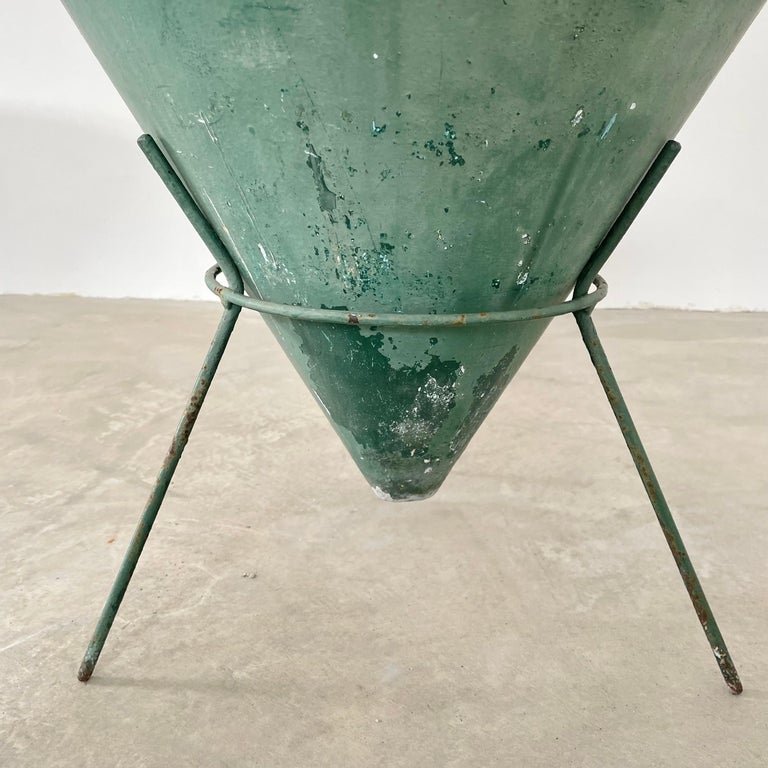Willy Guhl Concrete Cone Planter on Iron Stand For Sale at 1stDibs
