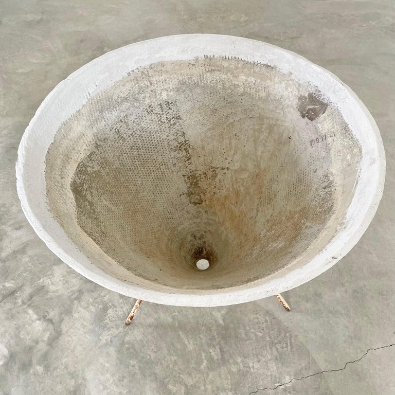 Willy Guhl Concrete Cone Planter on Iron Stand at 1stDibs