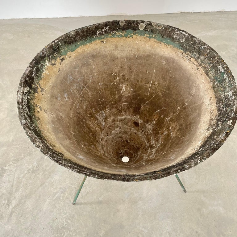 Willy Guhl Concrete Cone Planter on Iron Stand For Sale at 1stDibs