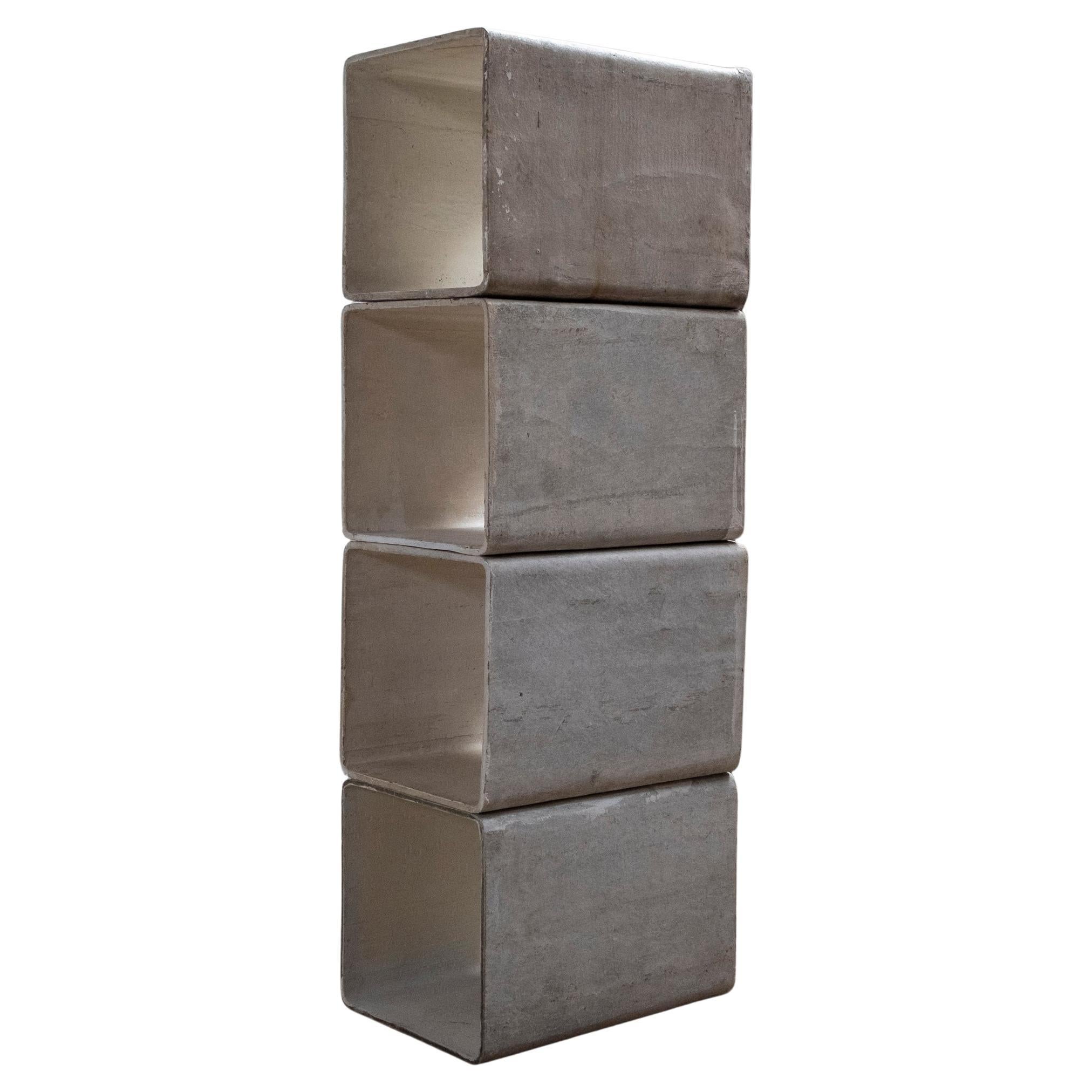 Willy Guhl 46 Piece Modular Concrete Cube Bookcase, 1978 Switzerland ...